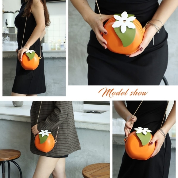Bags | Orange Blossom Purse Bag Unique Vegan Leather Trendy | Poshmark